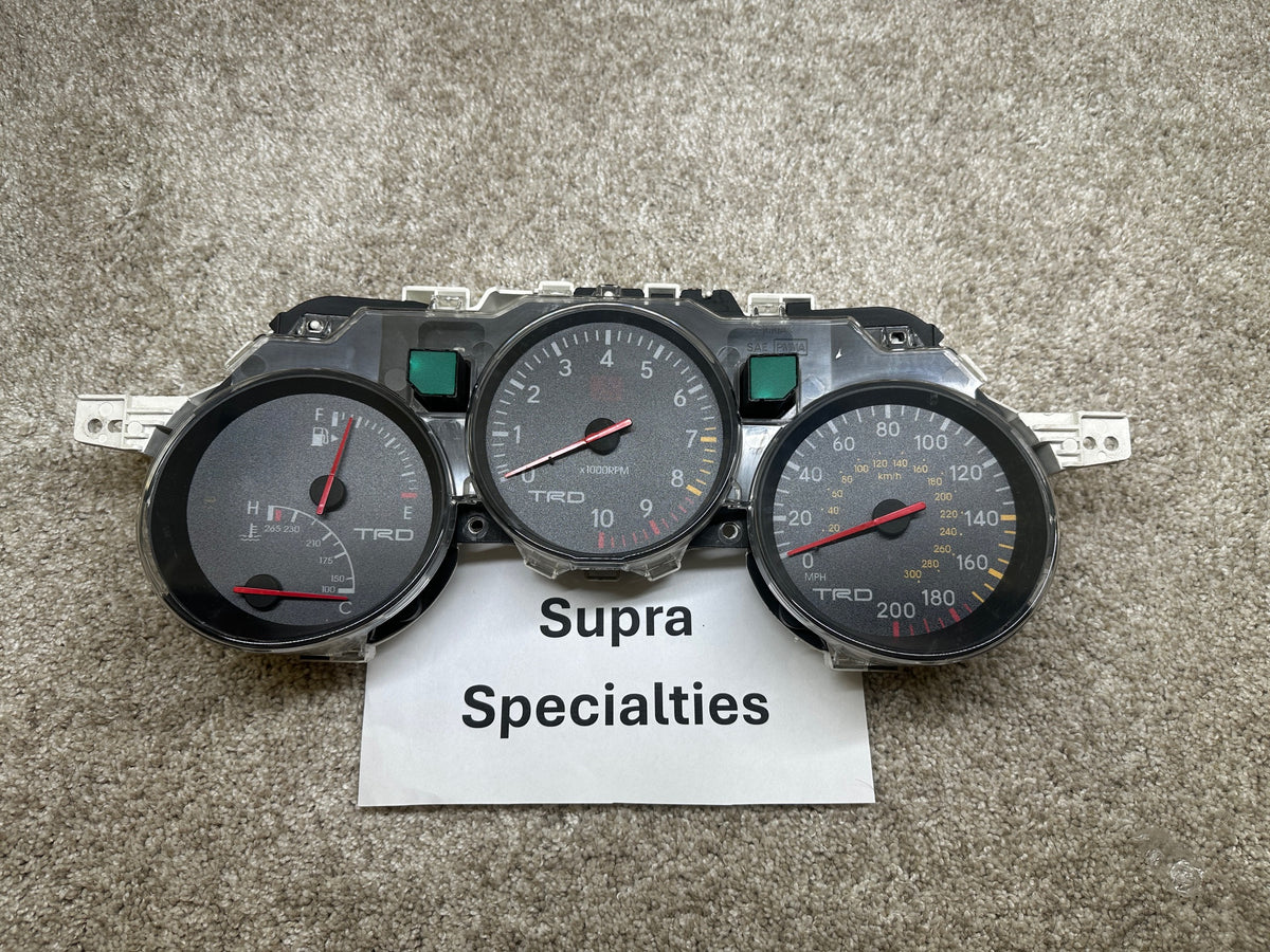 Toyota Supra MK4 6speed gauge cluster upgraded with Stu Hagen White LE ...